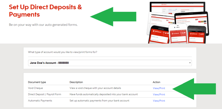 EFT Information (Scotiabank Example)
