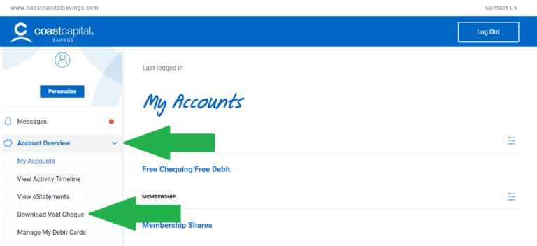 EFT Information (Coast Capital Example)